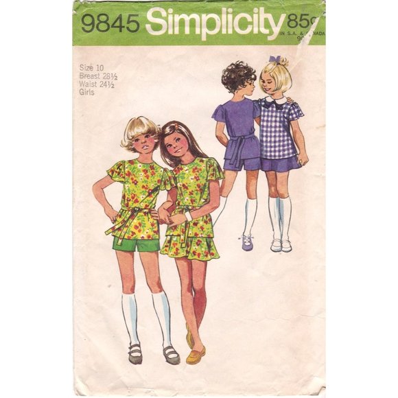 Simplicity | Office | Vintage Sewing Pattern Simplicity 9845 Girls 971 ...